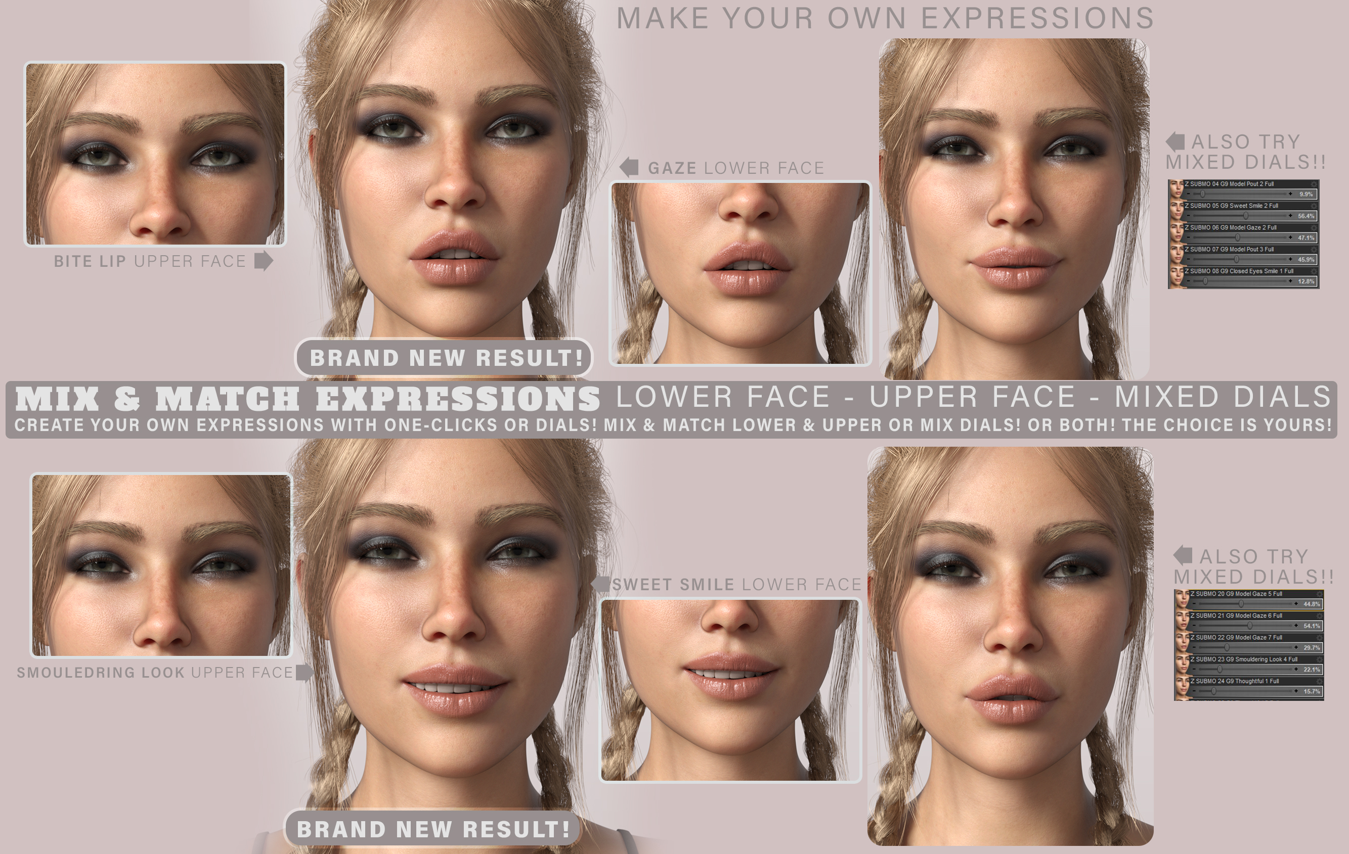 Z Subtle Model Expressions for Genesis 9 | Daz 3D
