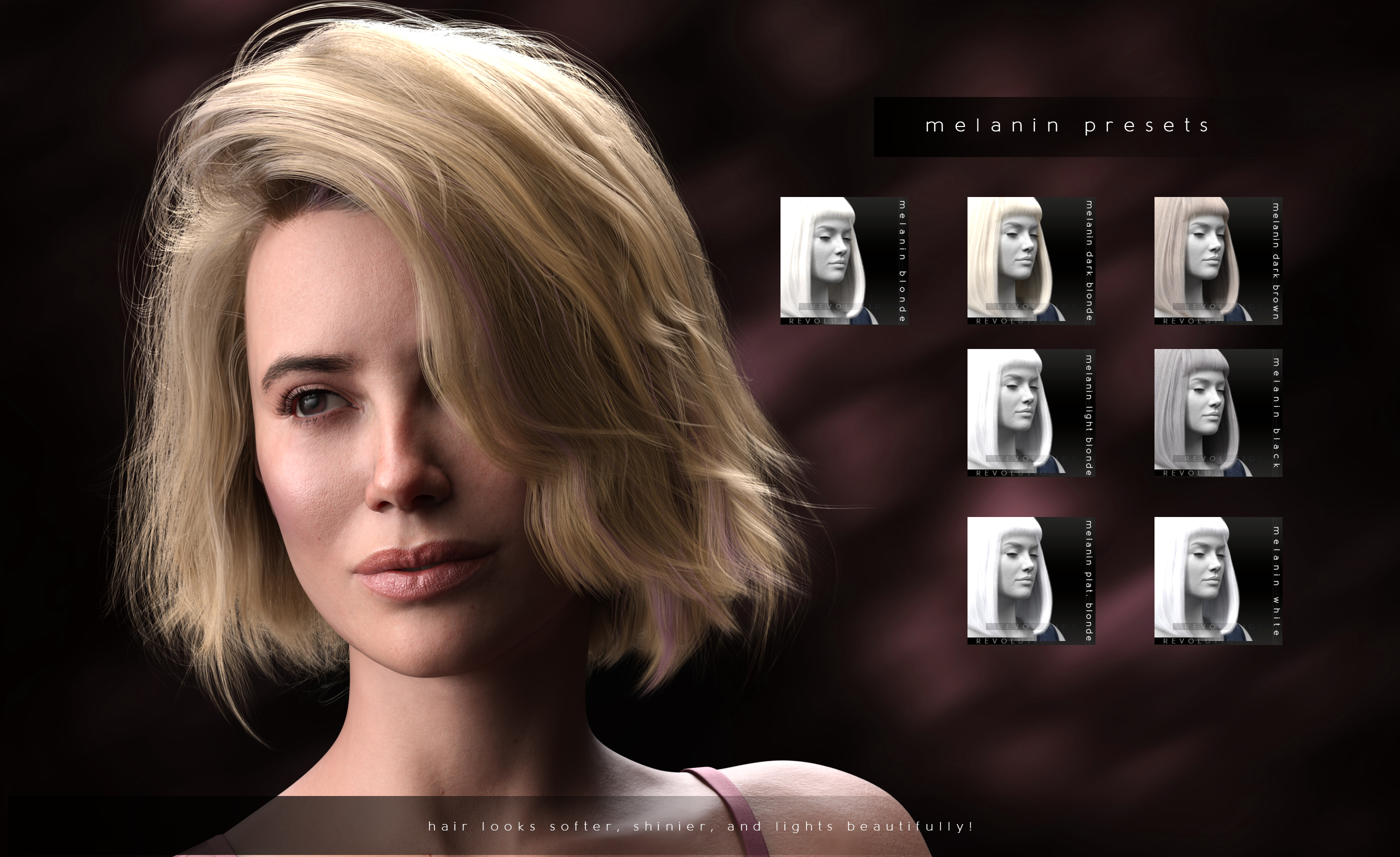 Revolution - Omni Shader Presets For Strand Based Hairs | Daz 3D