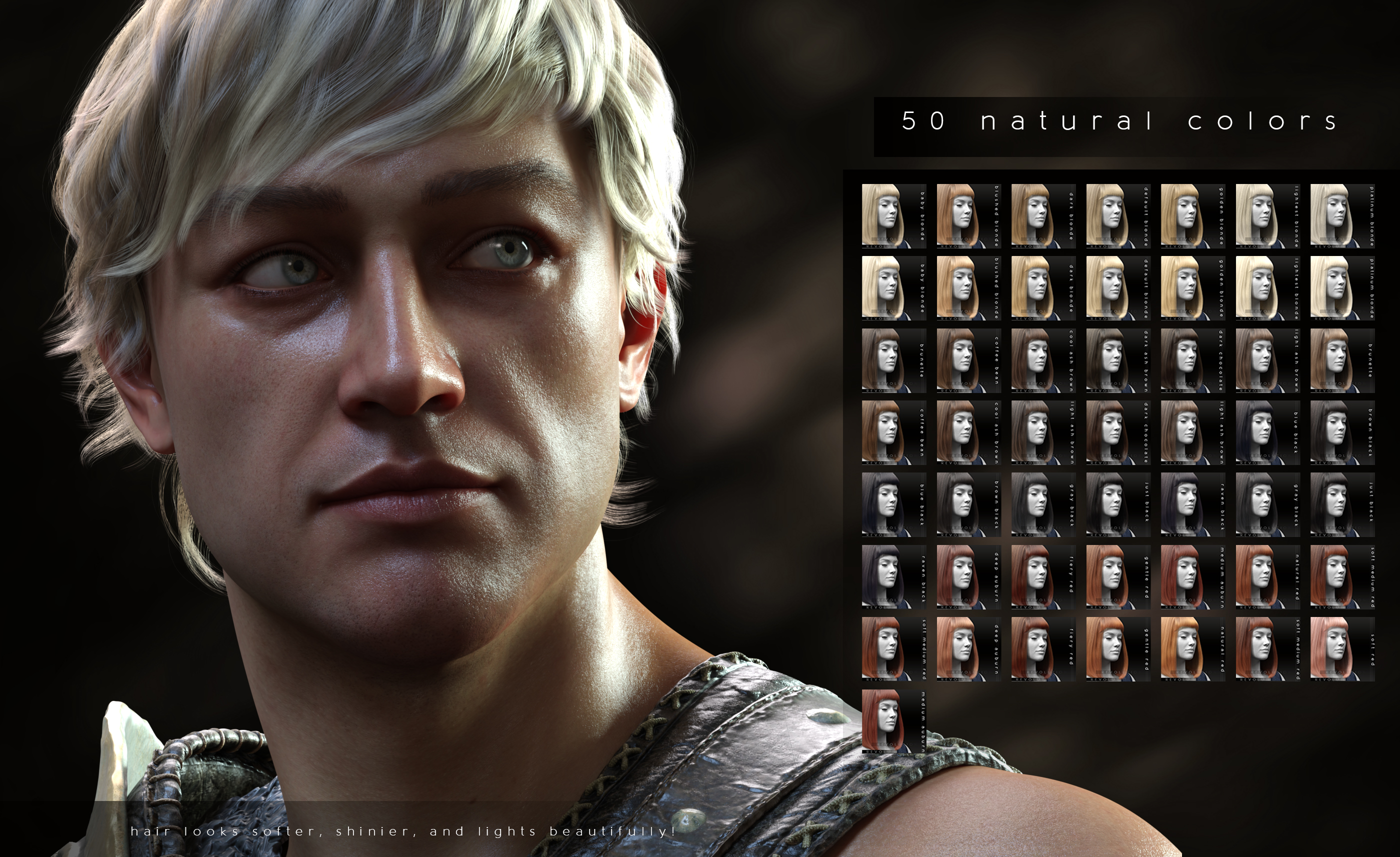 Revolution - Omni Shader Presets For Strand Based Hairs | Daz 3D