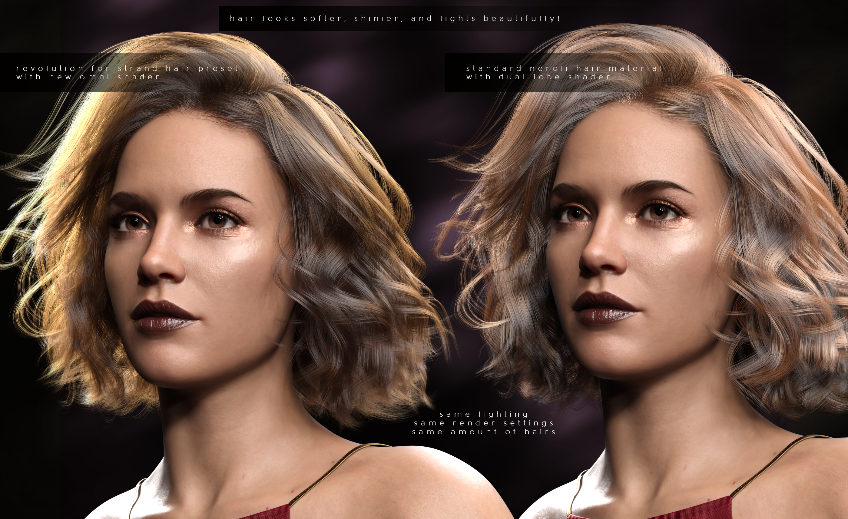 Revolution - Omni Shader Presets For Strand Based Hairs | Daz 3D