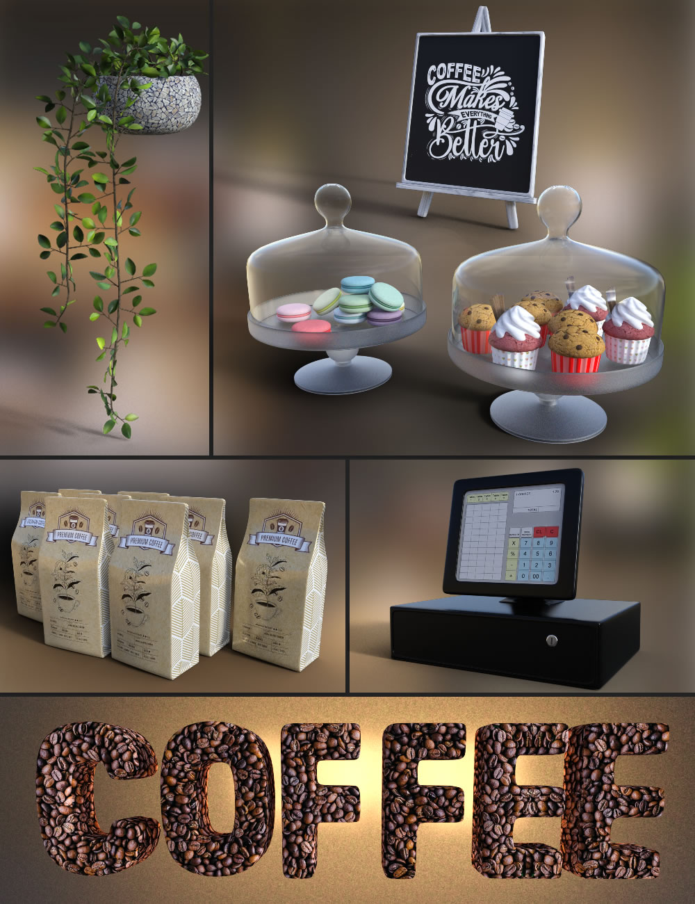 Mini Scenes Coffee Shop | Daz 3D