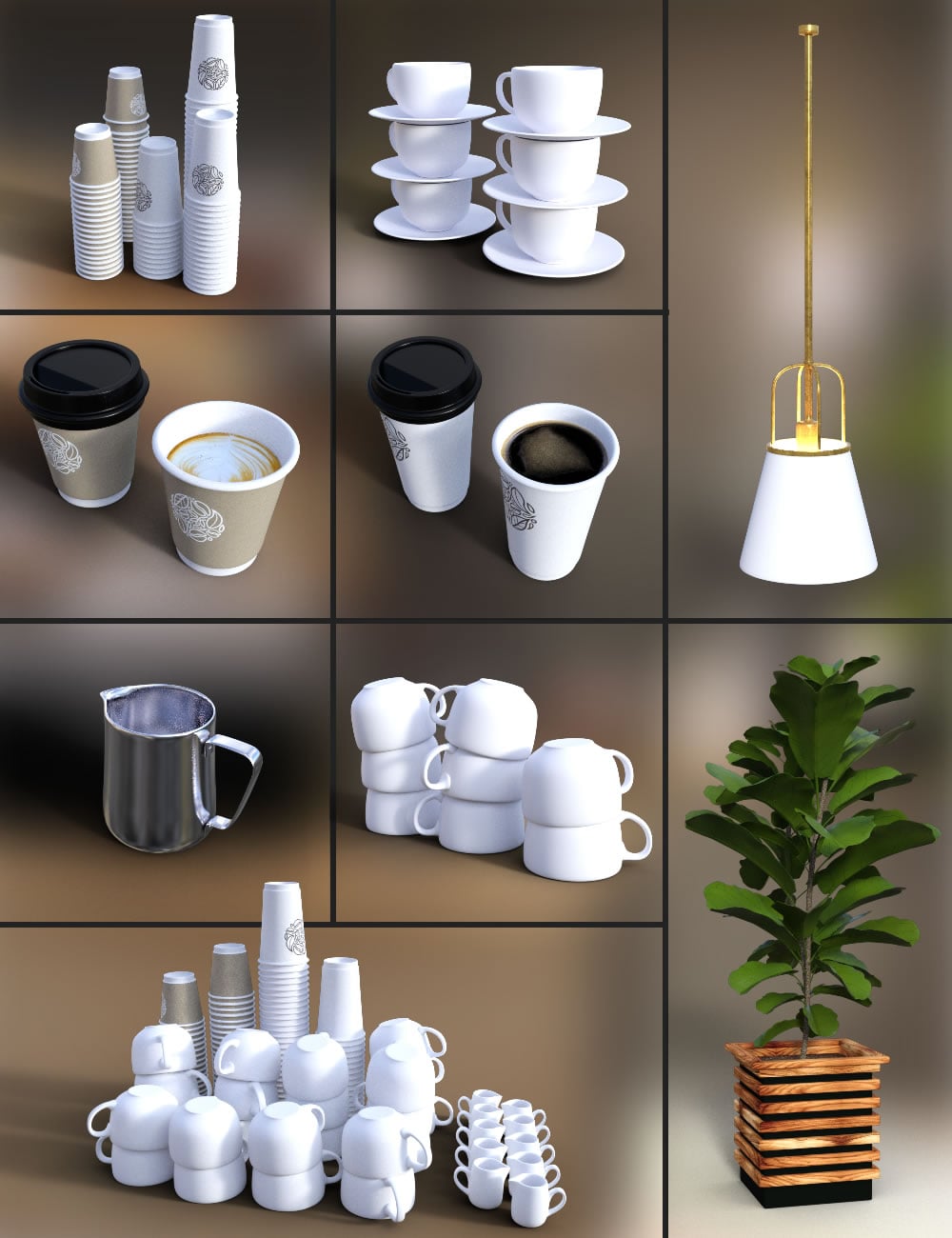 Mini Scenes Coffee Shop | Daz 3D