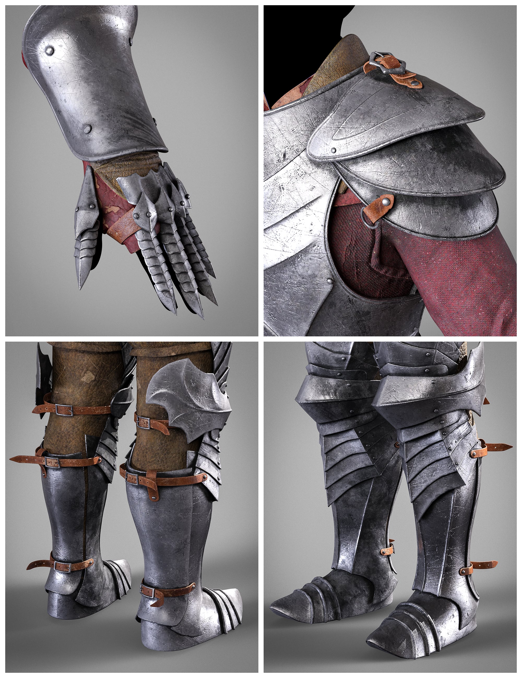 BW Zoran Crimson Armor Outfit for Genesis 9 | Daz 3D