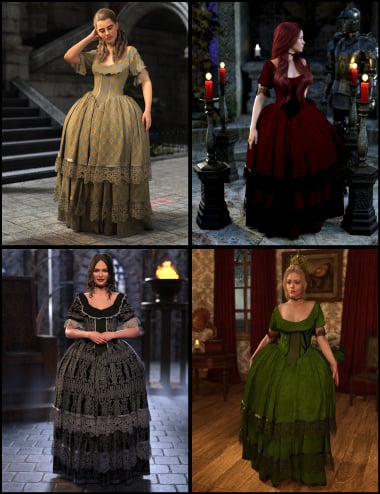 Texture Expansion for dForce Gown of Fantasy 8 | Daz 3D