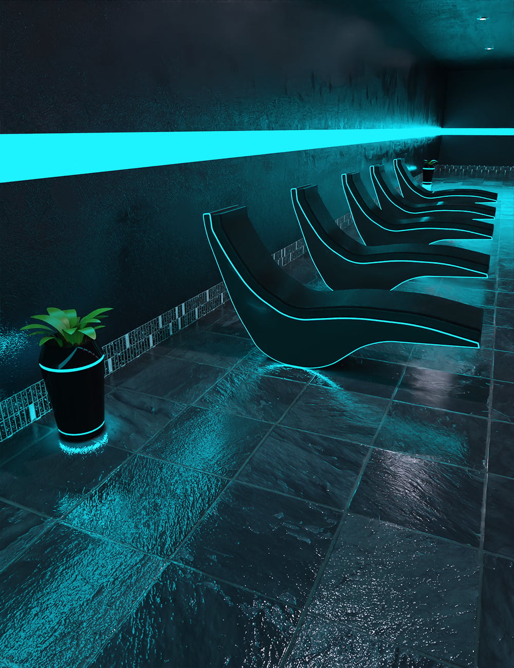 FH Neon Pool Interior | Daz 3D