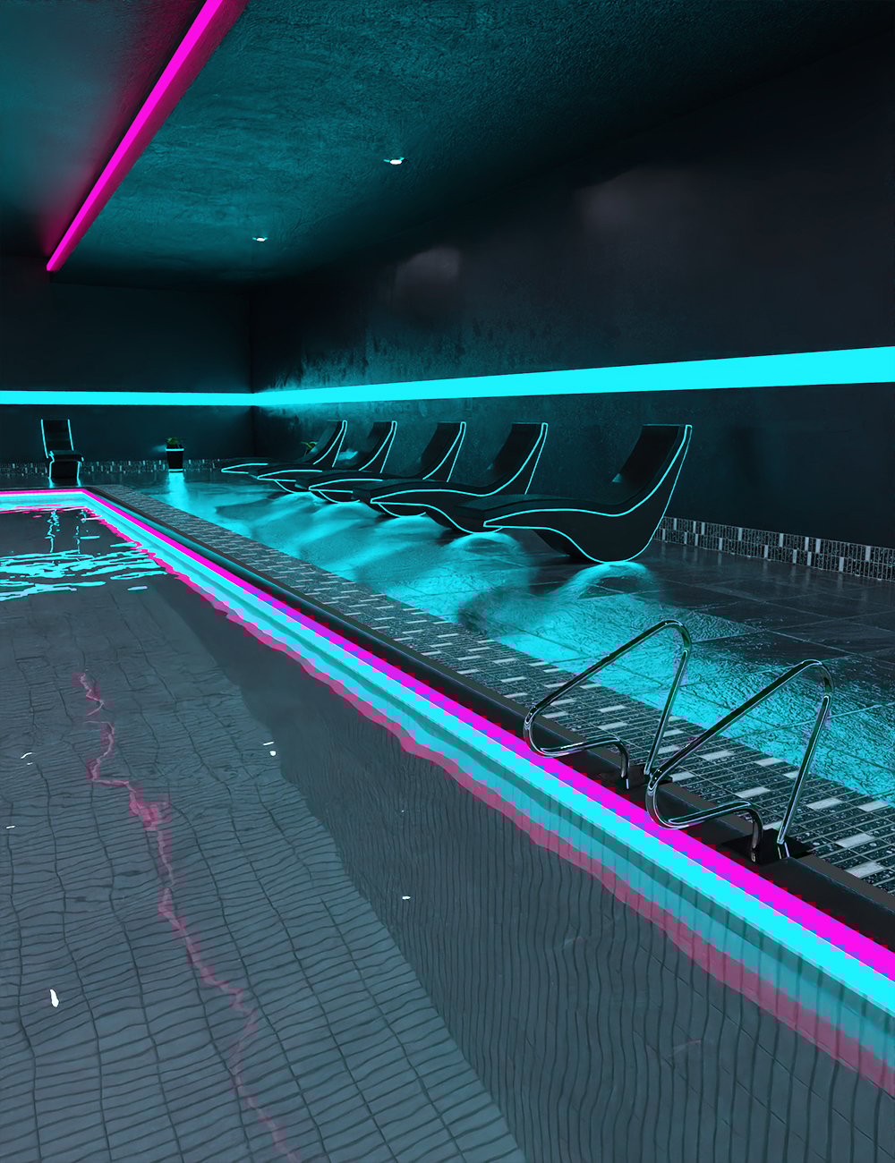 FH Neon Pool Interior | Daz 3D