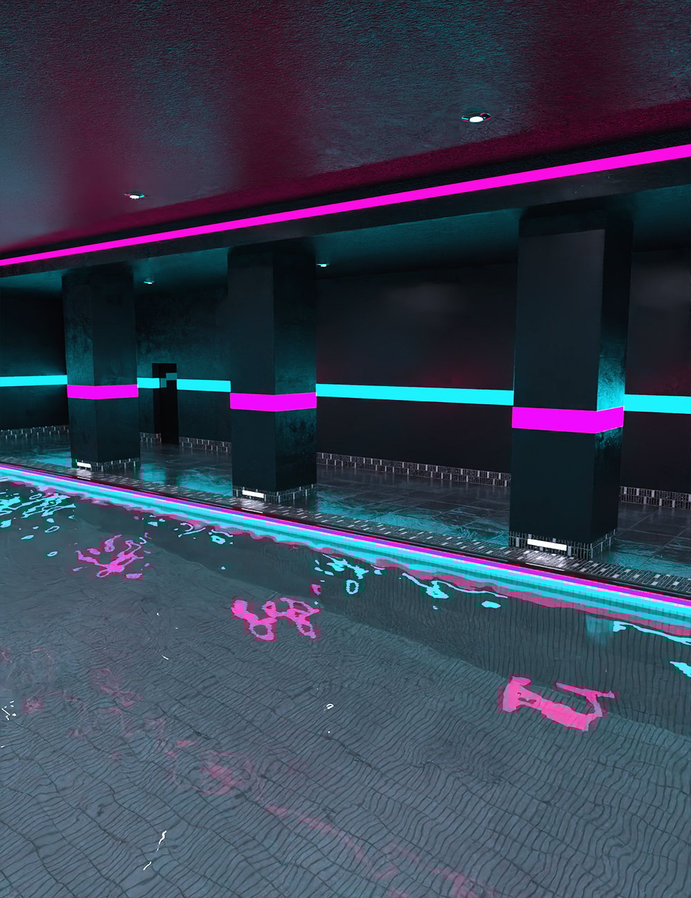 FH Neon Pool Interior | Daz 3D