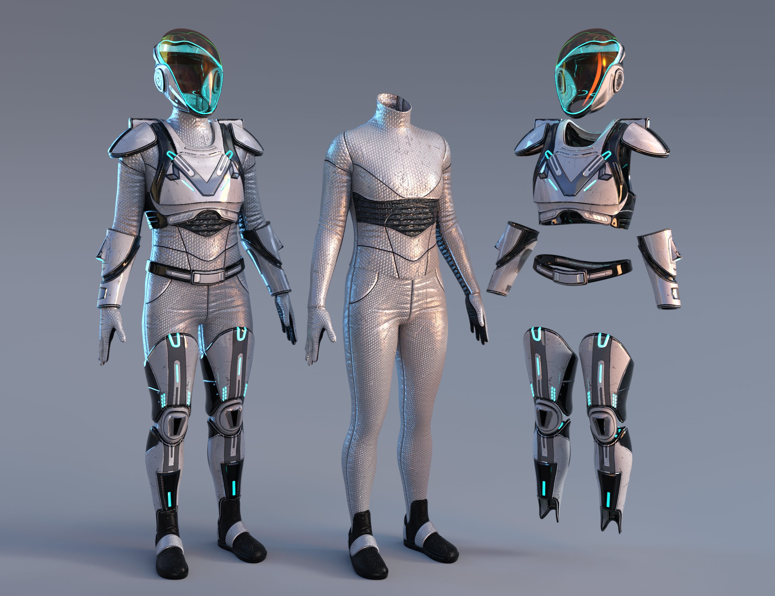 Texture Expansion for Sci-Fi Guard Outfit for Genesis 9 | Daz 3D