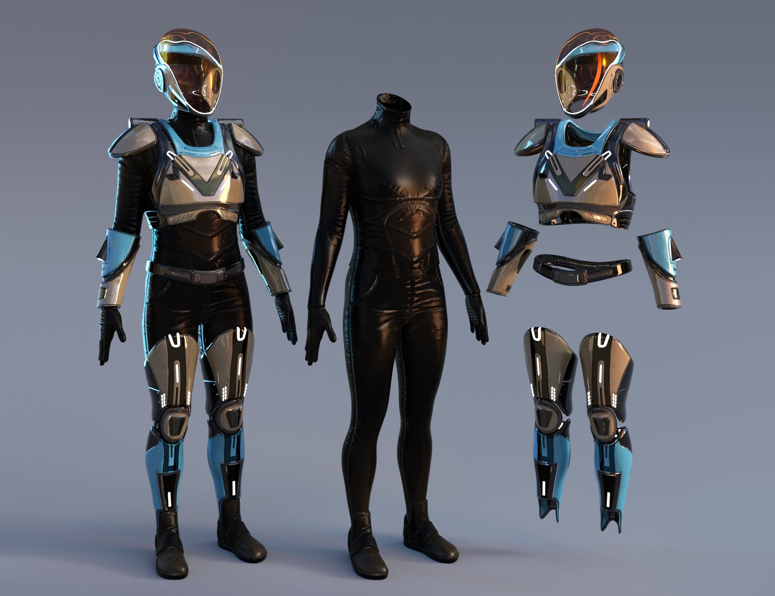 Texture Expansion for Sci-Fi Guard Outfit for Genesis 9 | Daz 3D