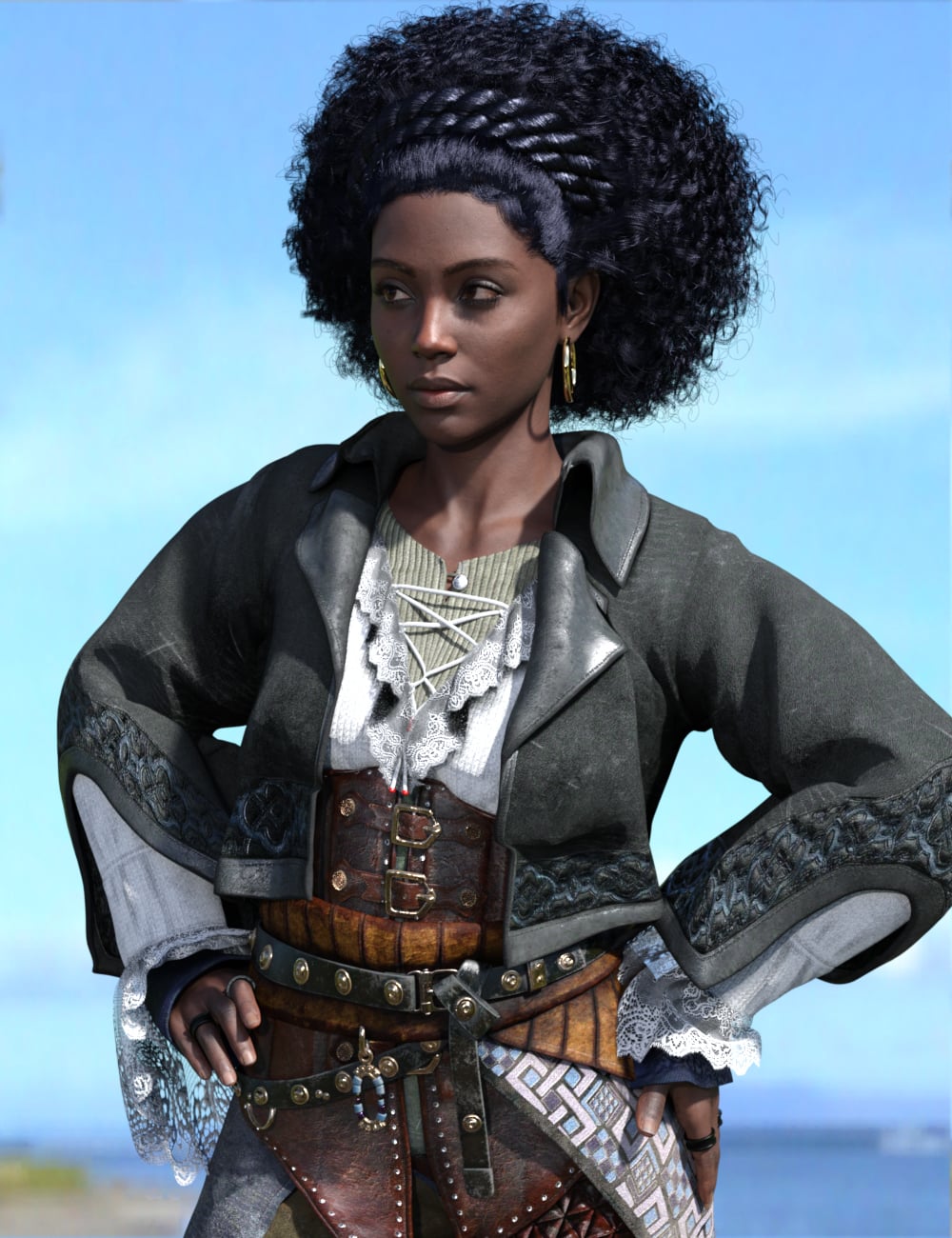MRL Afro Puff for Genesis 9 | Daz 3D