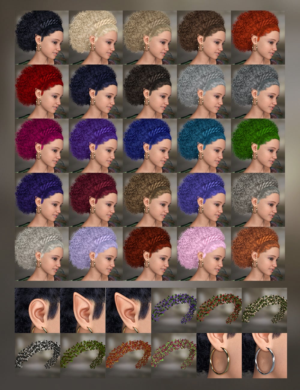 MRL Afro Puff for Genesis 9 | Daz 3D