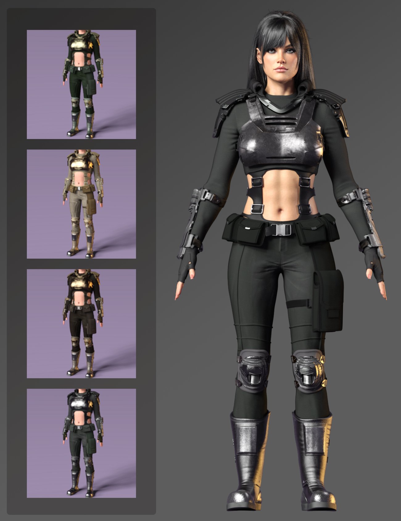 X-Fashion Sci Soldier Outfit for Genesis 9 | Daz 3D