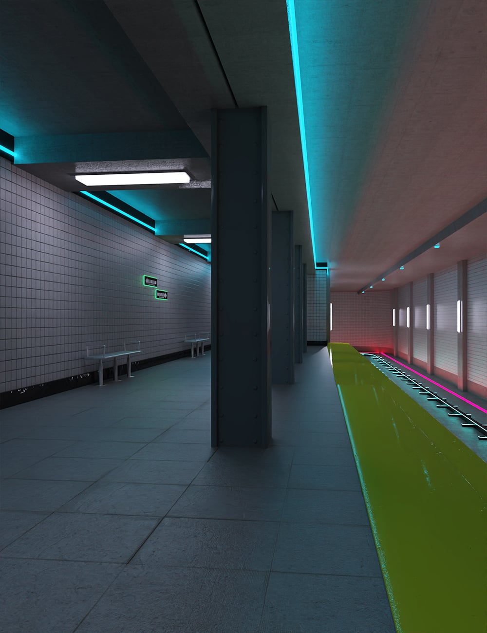 FH Neon Subway Vignette | Daz 3D
