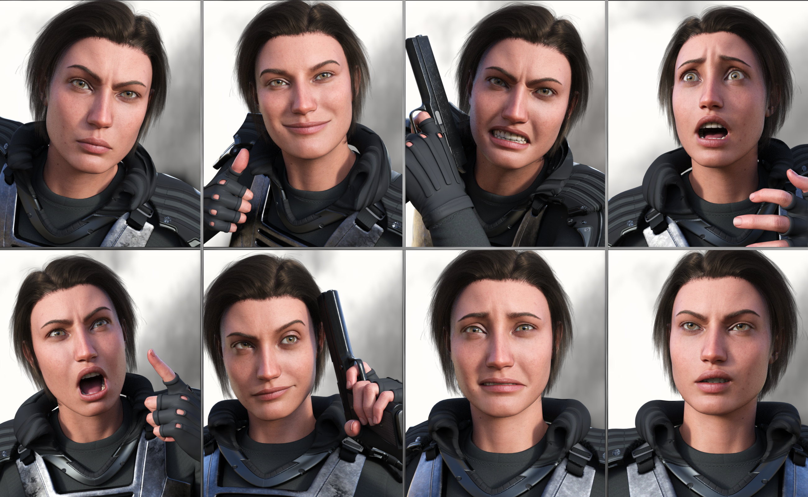 JW Brave Heart Expressions for Kara 9 | Daz 3D