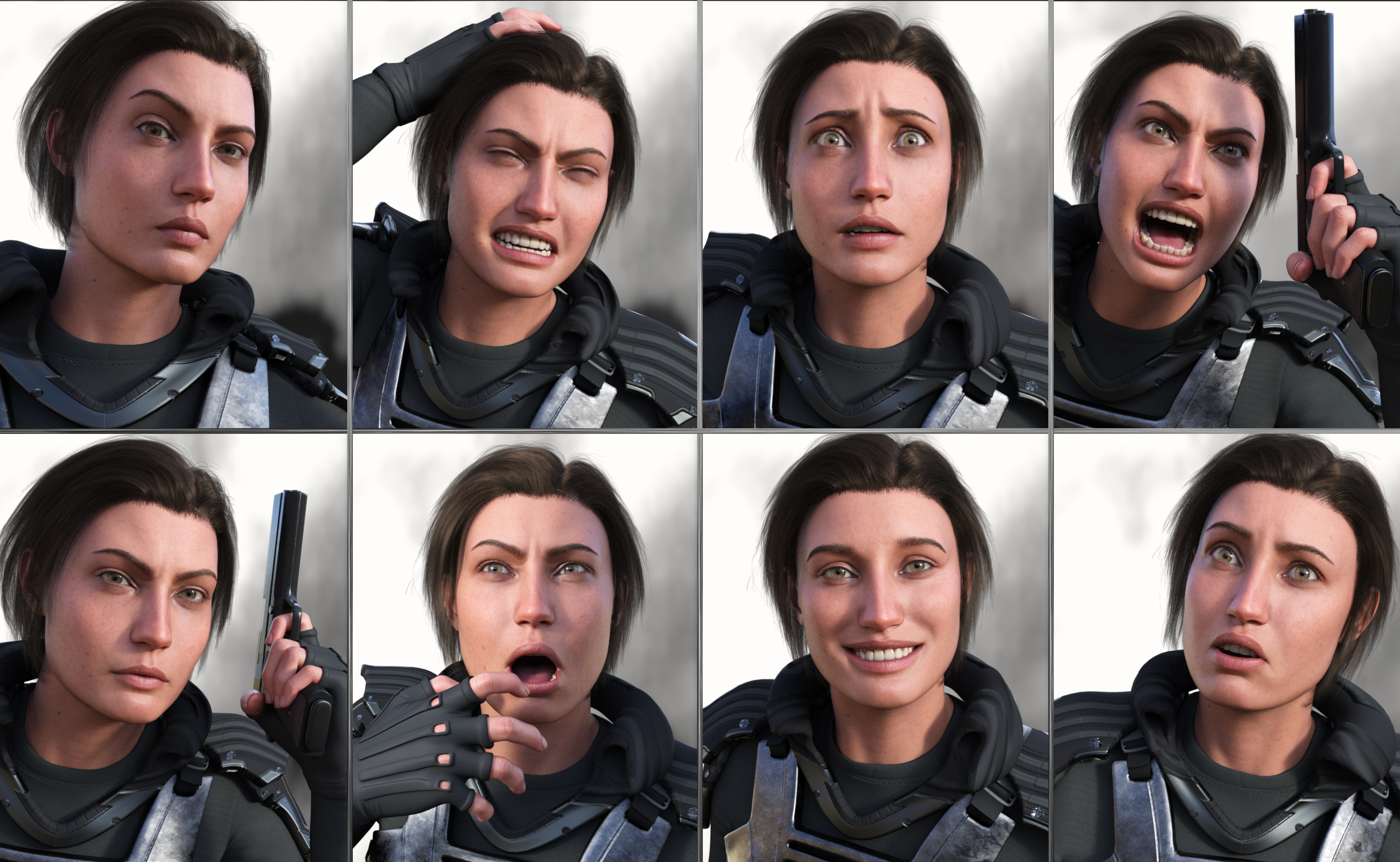 JW Brave Heart Expressions for Kara 9 | Daz 3D