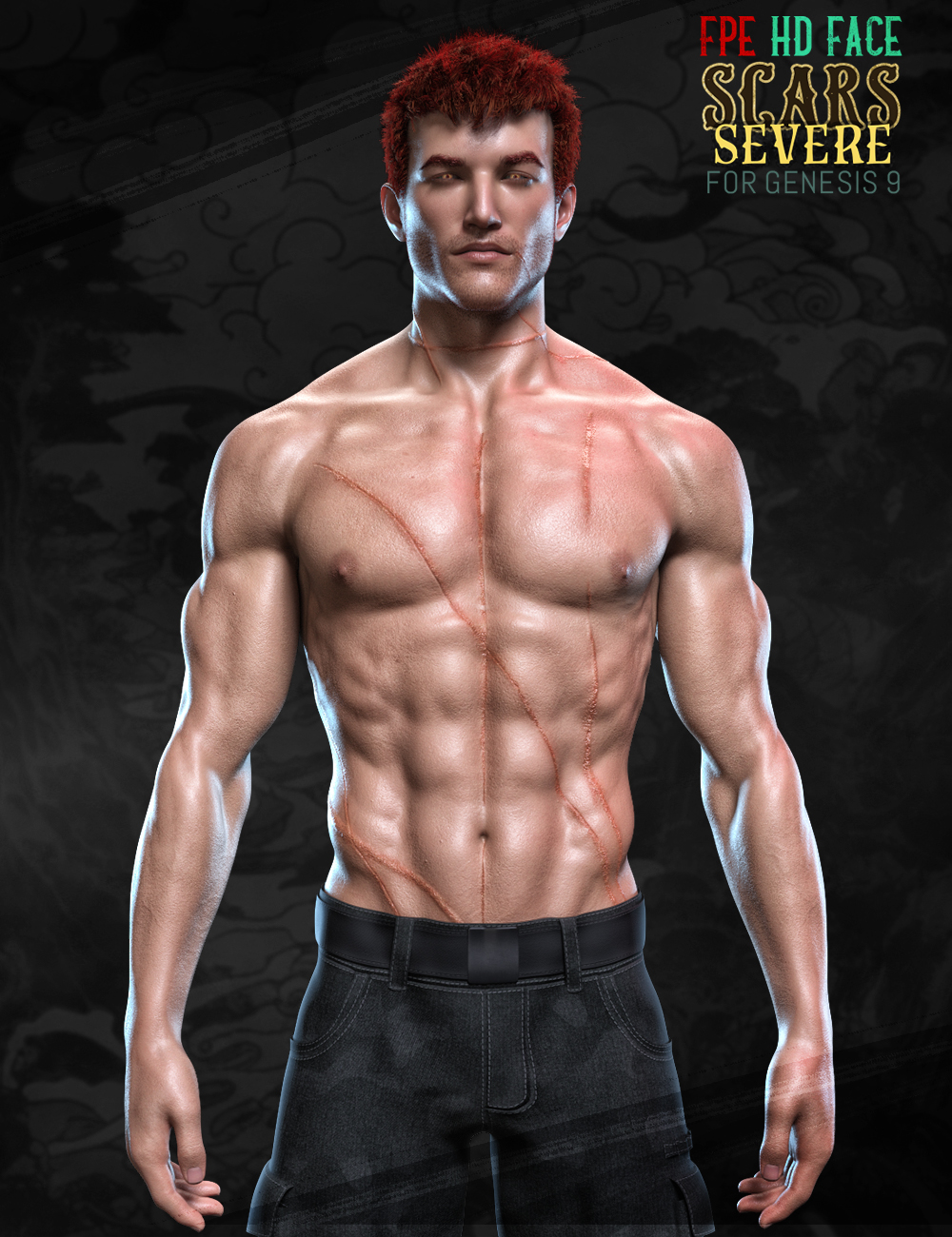 FPE HD Body Scars Severe for Genesis 9 | Daz 3D