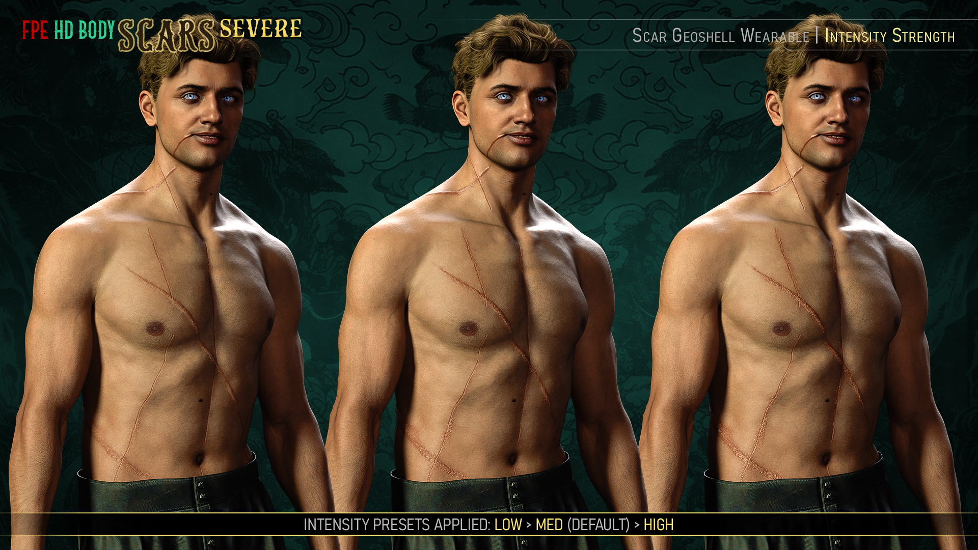 FPE HD Body Scars Severe for Genesis 9 | Daz 3D