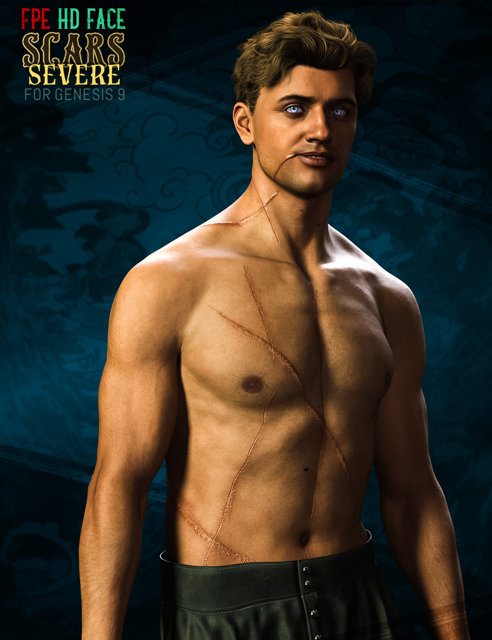 FPE HD Body Scars Severe for Genesis 9 | Daz 3D