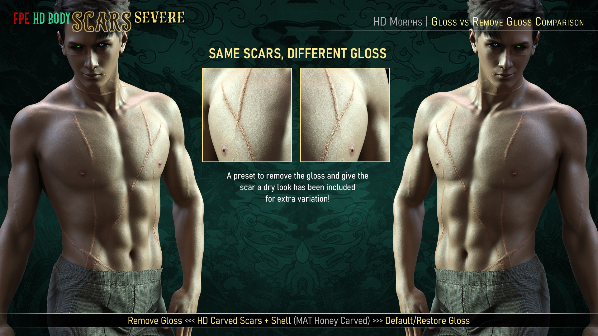 FPE HD Body Scars Severe for Genesis 9 | Daz 3D