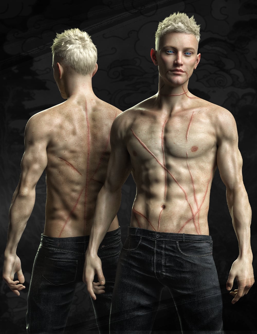 FPE HD Body Scars Severe for Genesis 9 | Daz 3D
