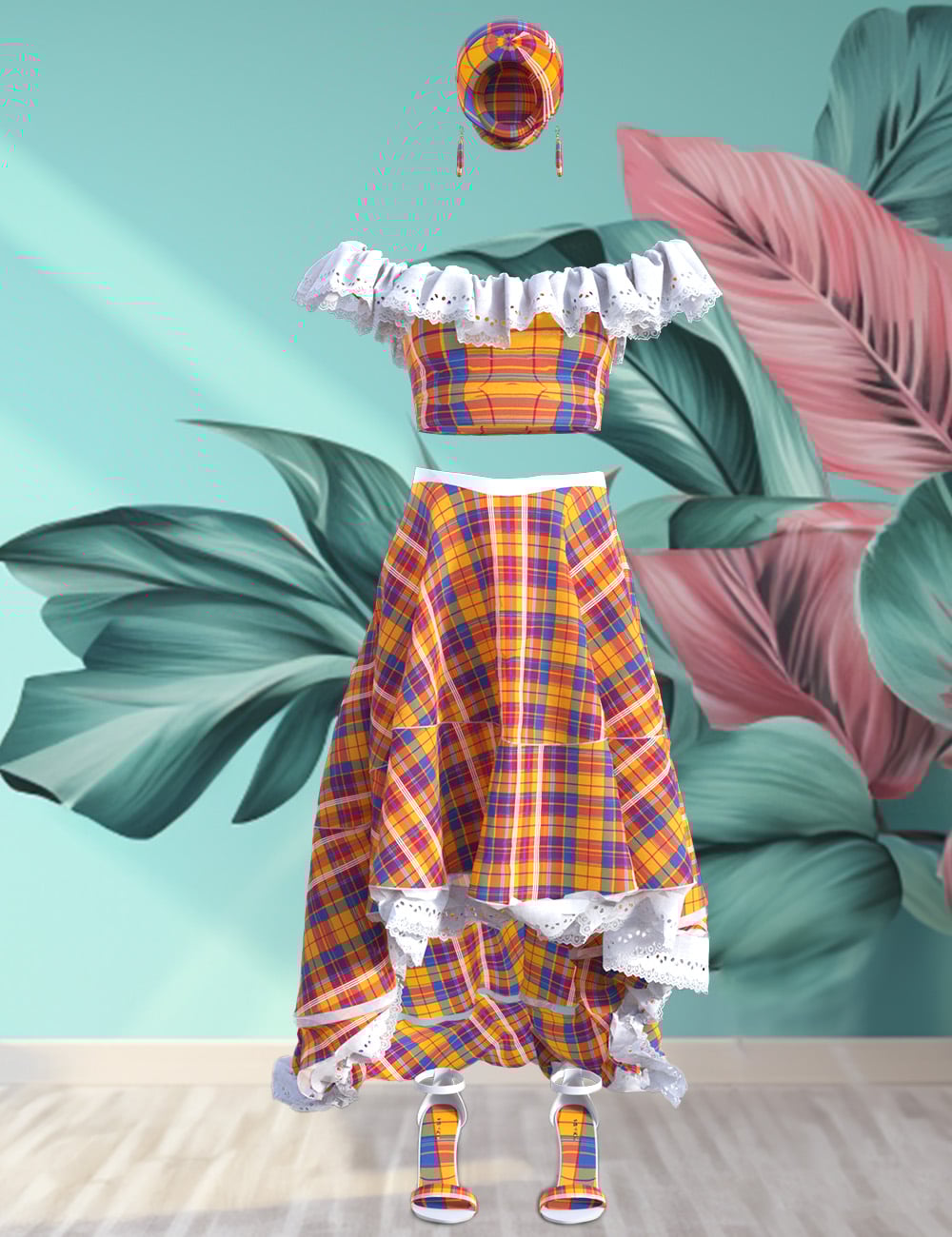 Madras Dress for Genesis 9 | Daz 3D