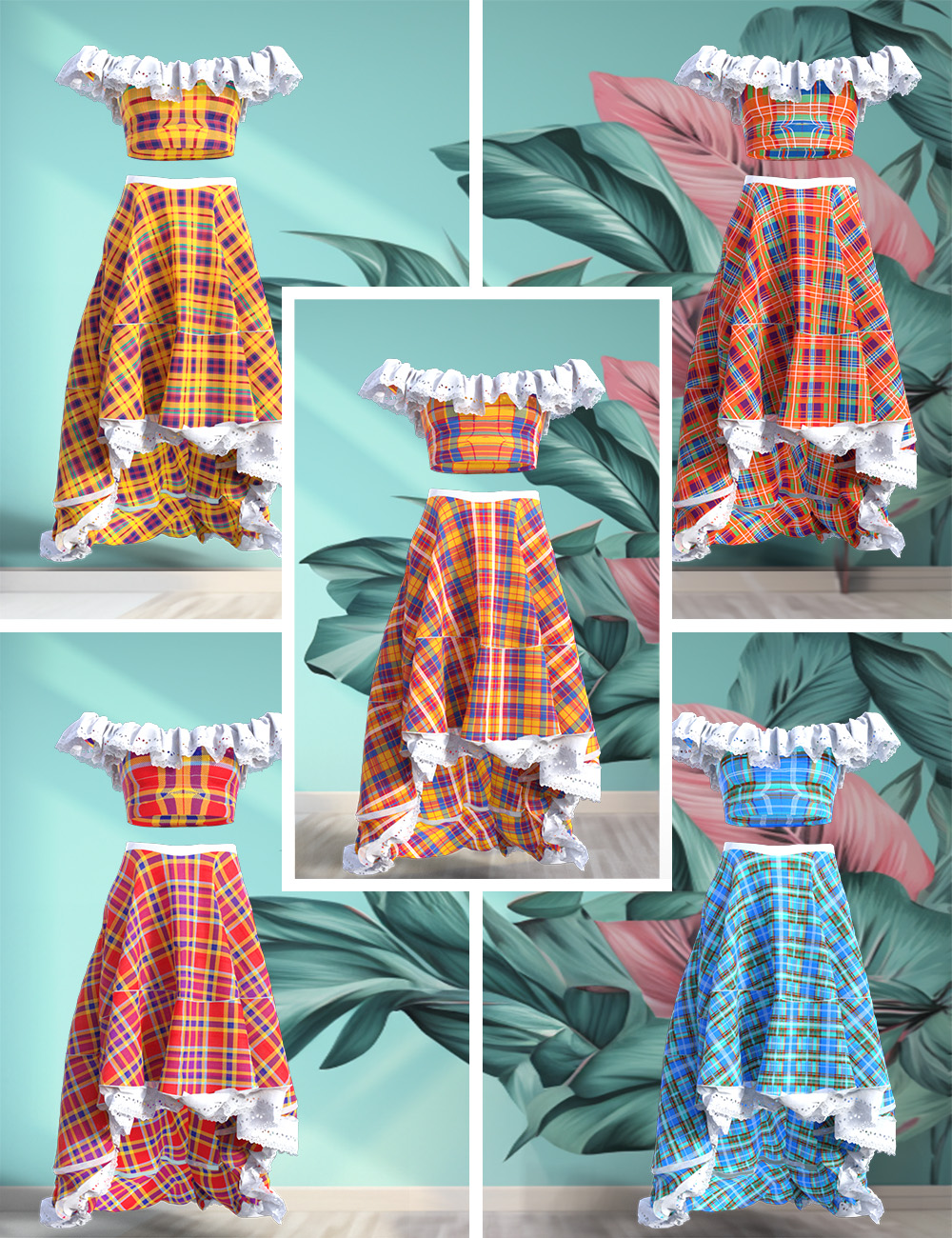 Madras Dress for Genesis 9 | Daz 3D