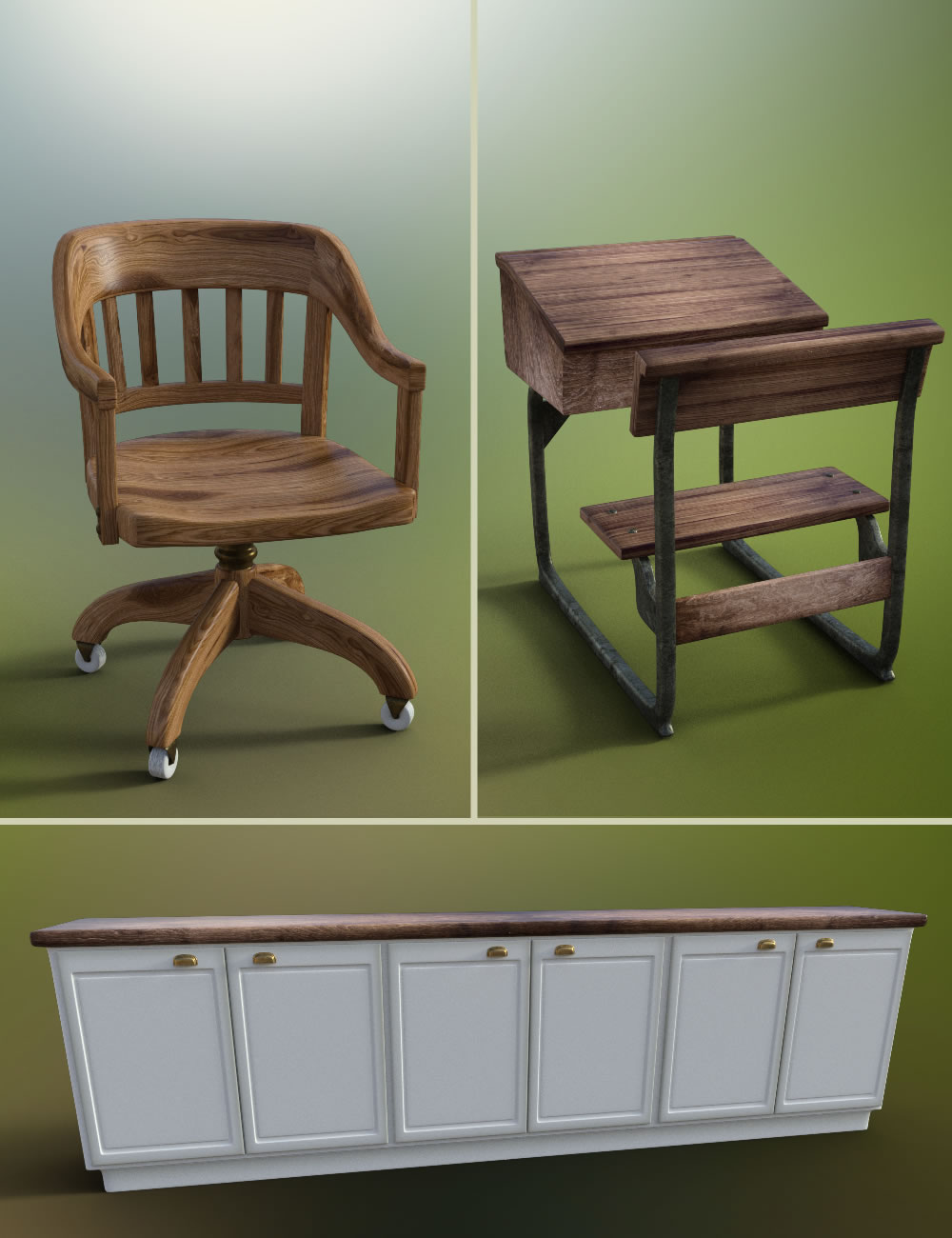 Mini Scenes School Room | Daz 3D