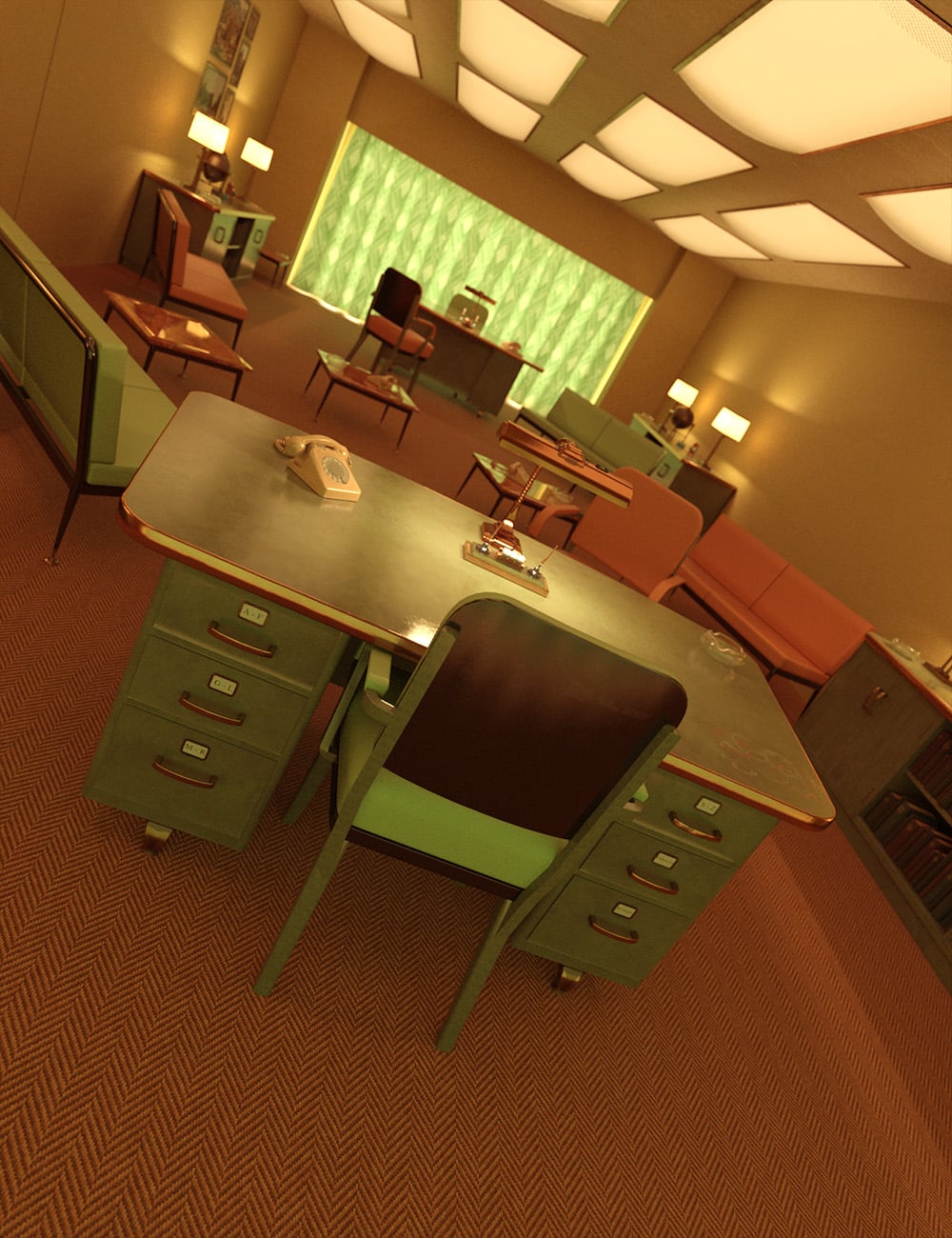 Vintage 1960s Office | Daz 3D