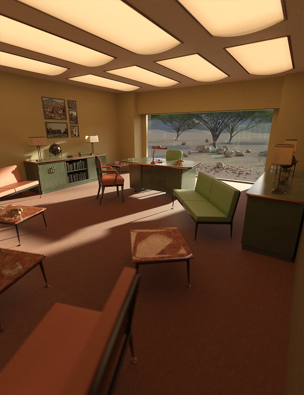 Vintage 1960s Office | Daz 3D