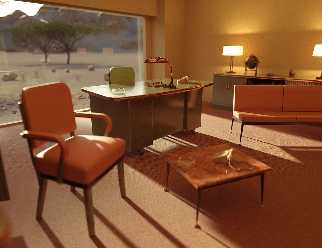 Vintage 1960s Office | Daz 3D