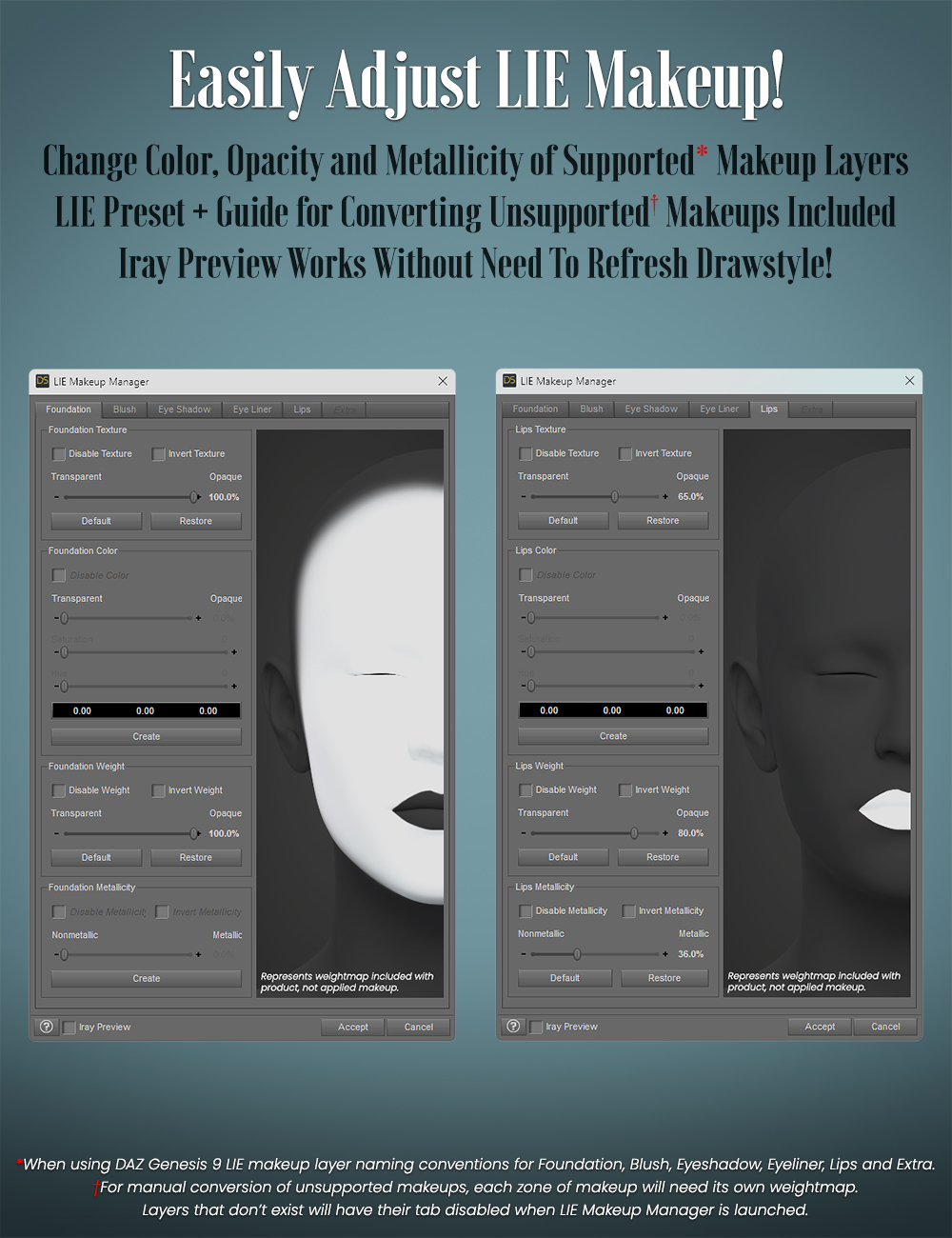 LIE Makeup Manager | Daz 3D