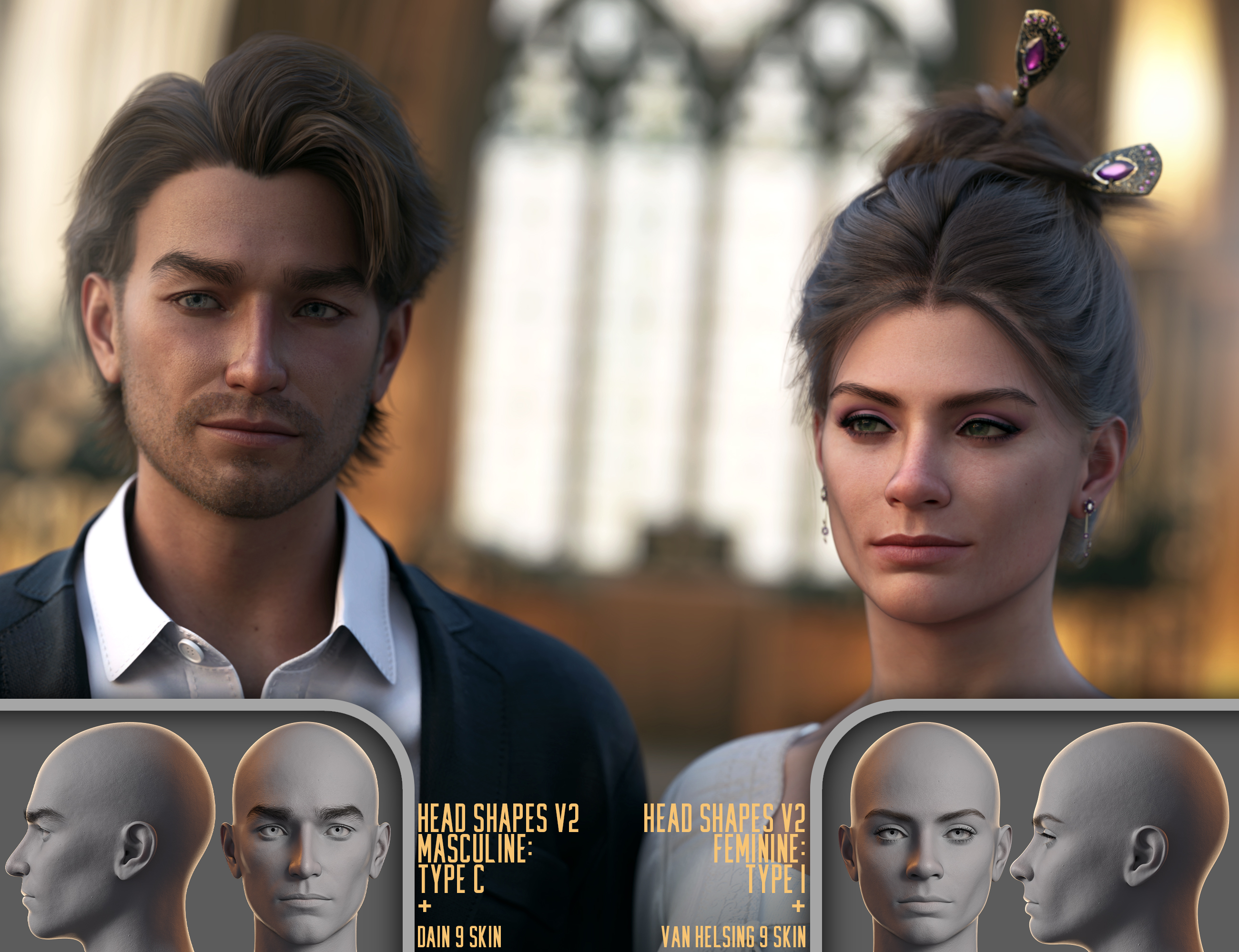 Head Shapes Vol.2 Masculine for Genesis 9 | Daz 3D