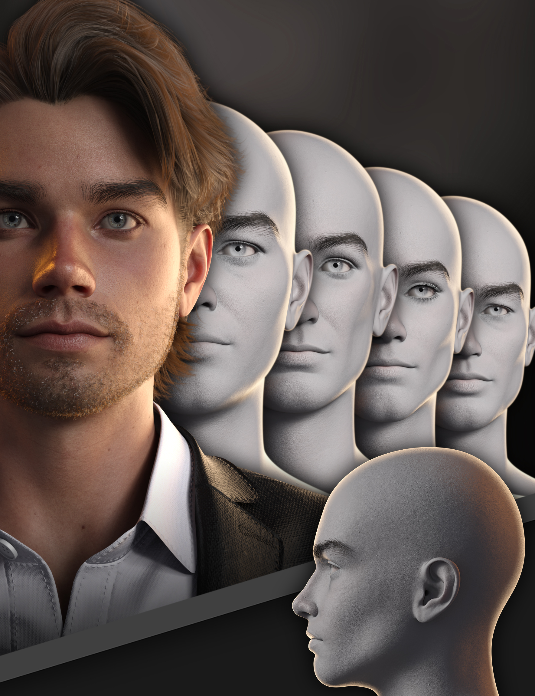 Head Shapes Vol.2 Masculine for Genesis 9 | Daz 3D