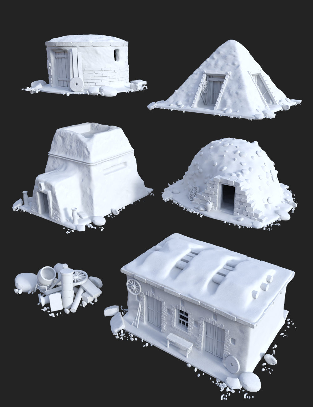 Egyptian Mud Houses 2 | Daz 3D