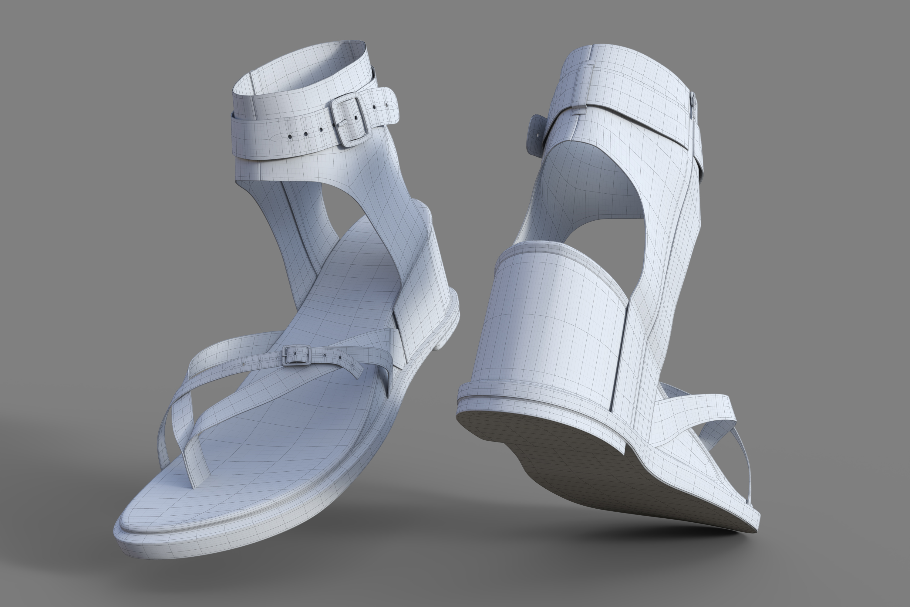 Romia Wedge Sandals For Genesis 9 and 8 Female | Daz 3D