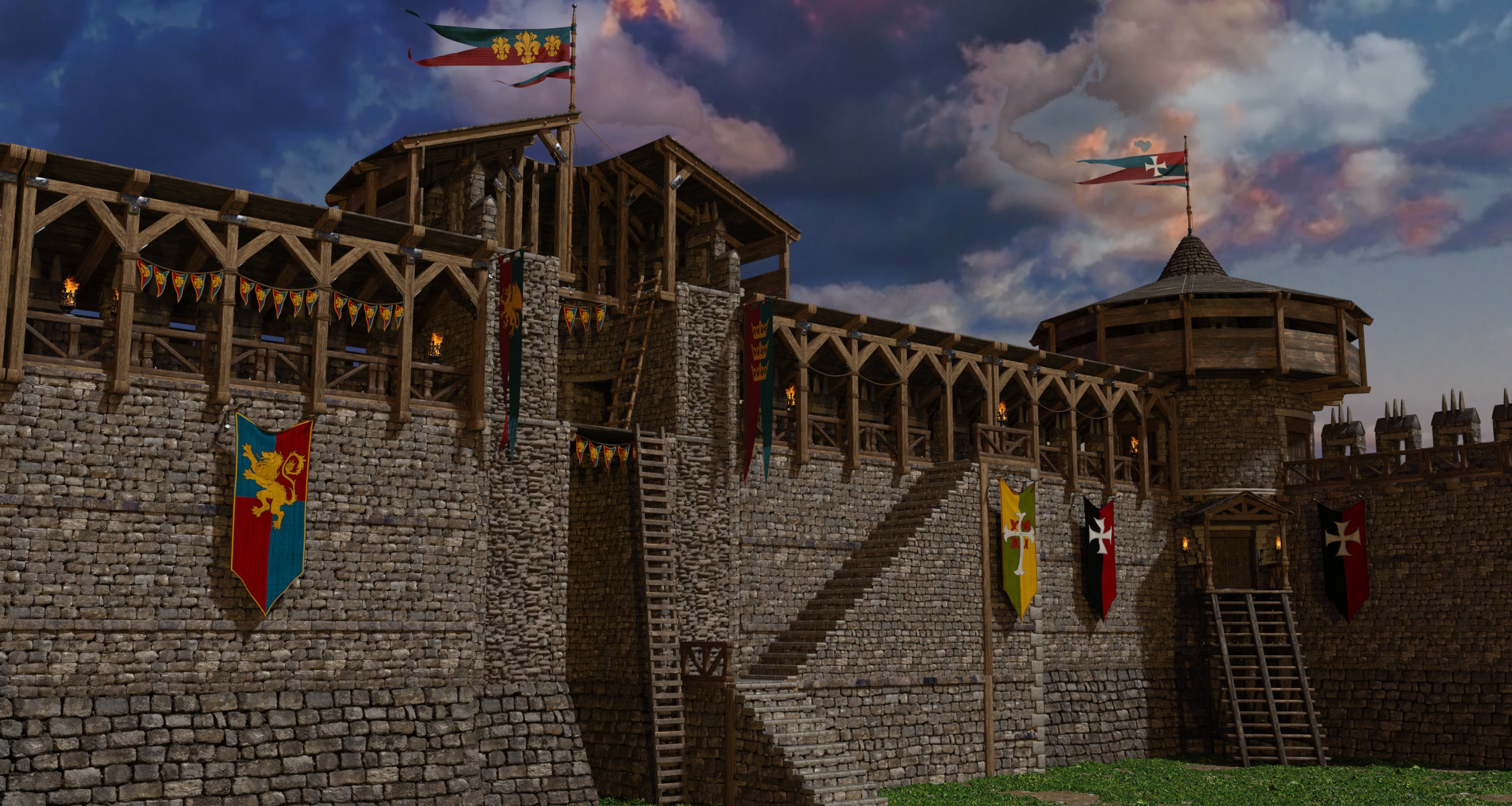 Medieval Castle Construction Kit - Walls and Towers | Daz 3D