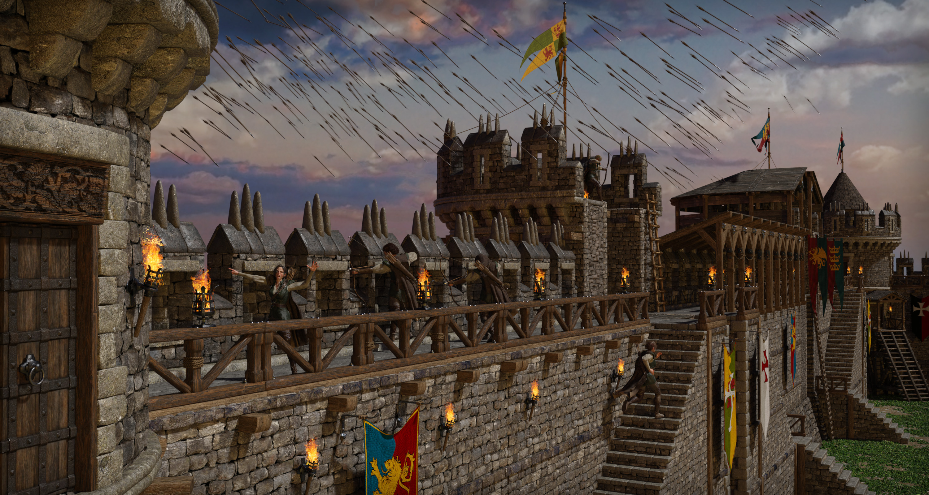 Medieval Castle Construction Kit - Walls and Towers | Daz 3D