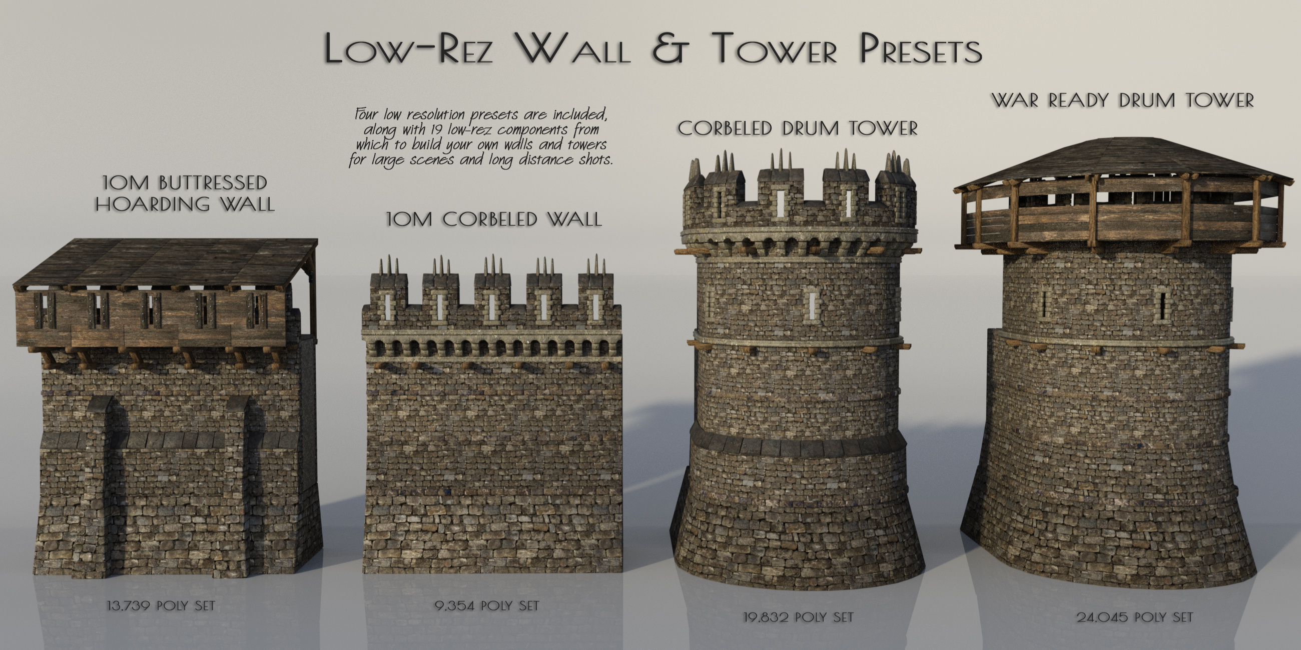 Medieval Castle Construction Kit - Walls and Towers | Daz 3D
