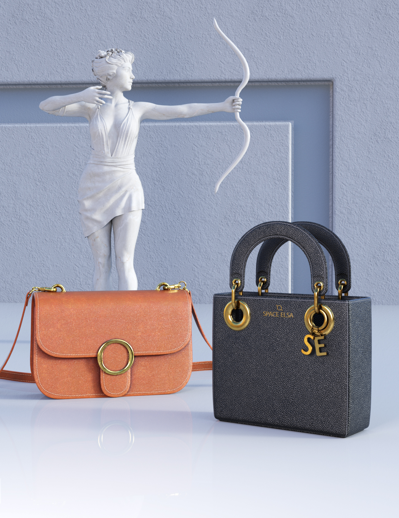 Collection of Classic Bags for Genesis 9 Feminine | Daz 3D