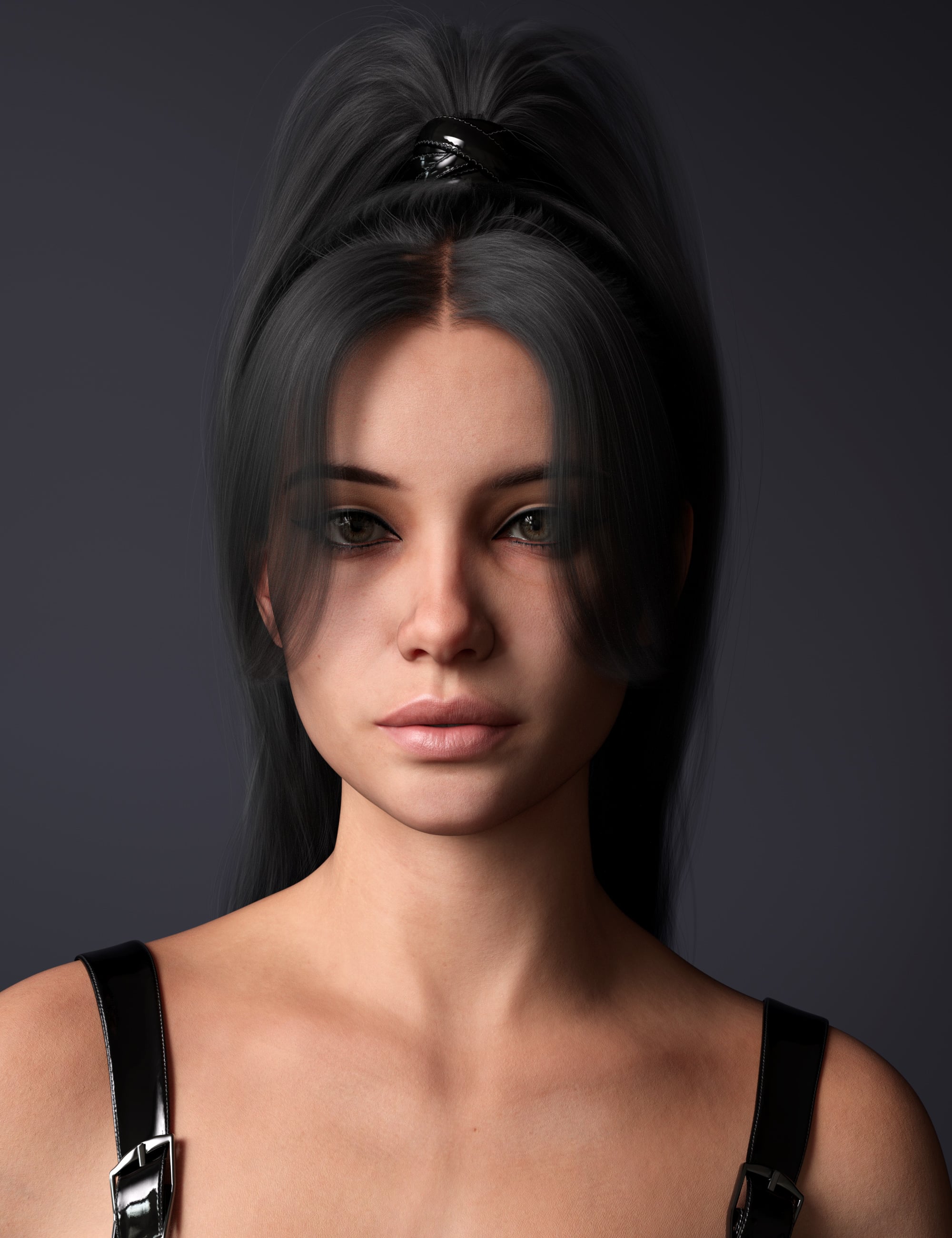 3-in1 Gothic Style Ponytail Hair for Genesis 9 | Daz 3D