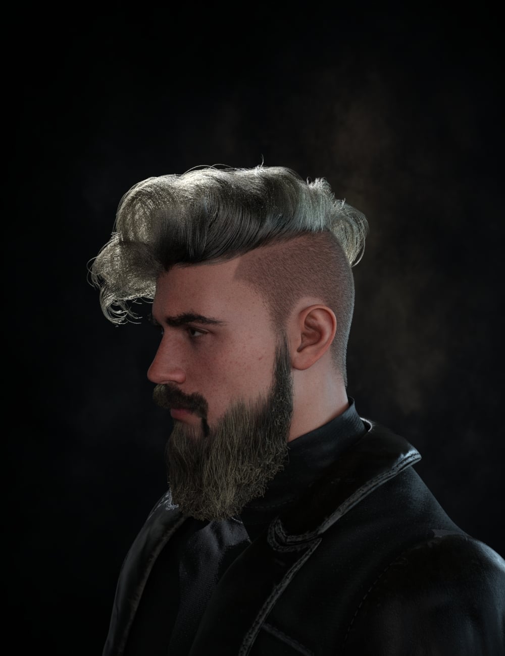 Shivan Hair and beard for Genesis 9 and 8 Male | Daz 3D