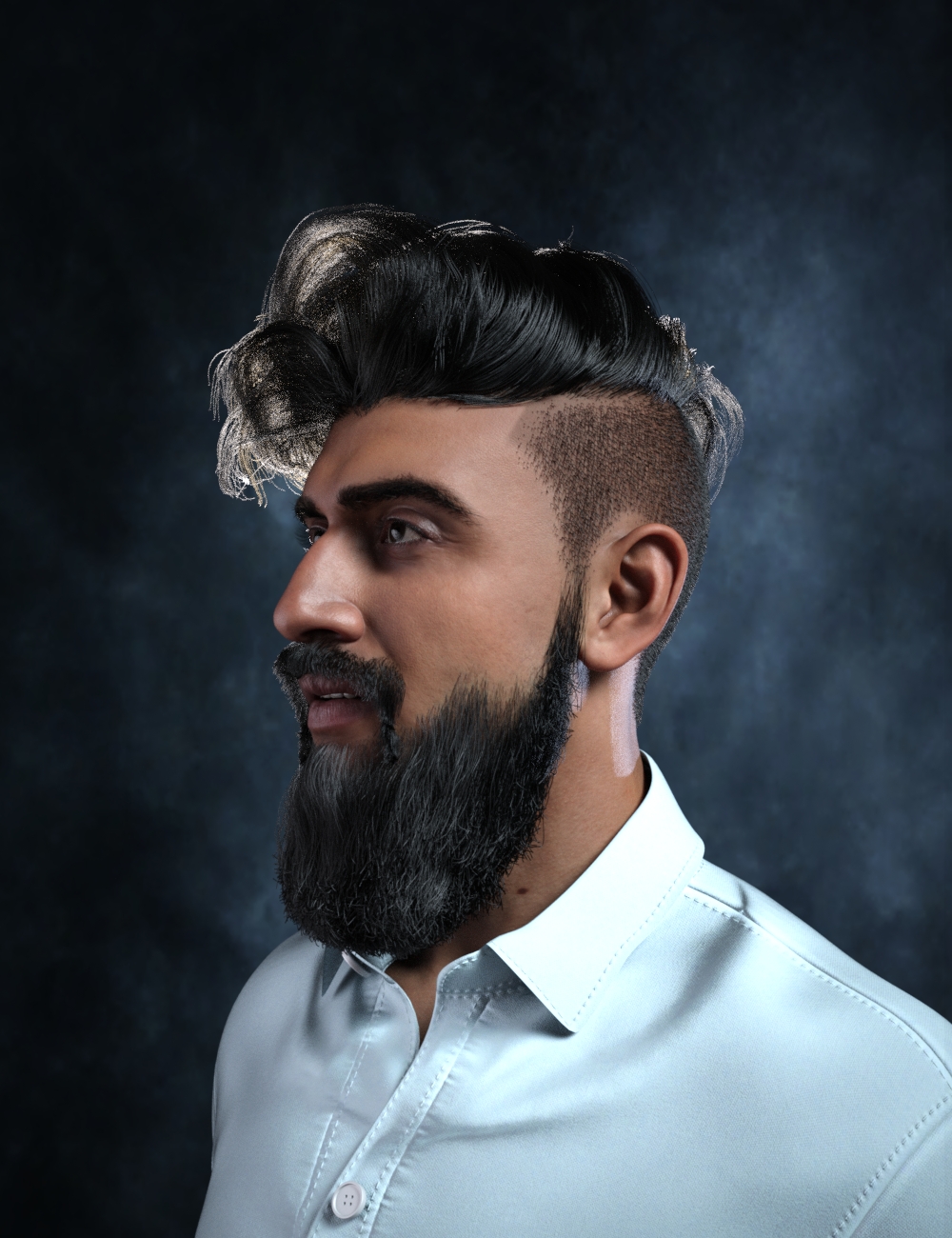 Shivan Hair and beard for Genesis 9 and 8 Male | Daz 3D