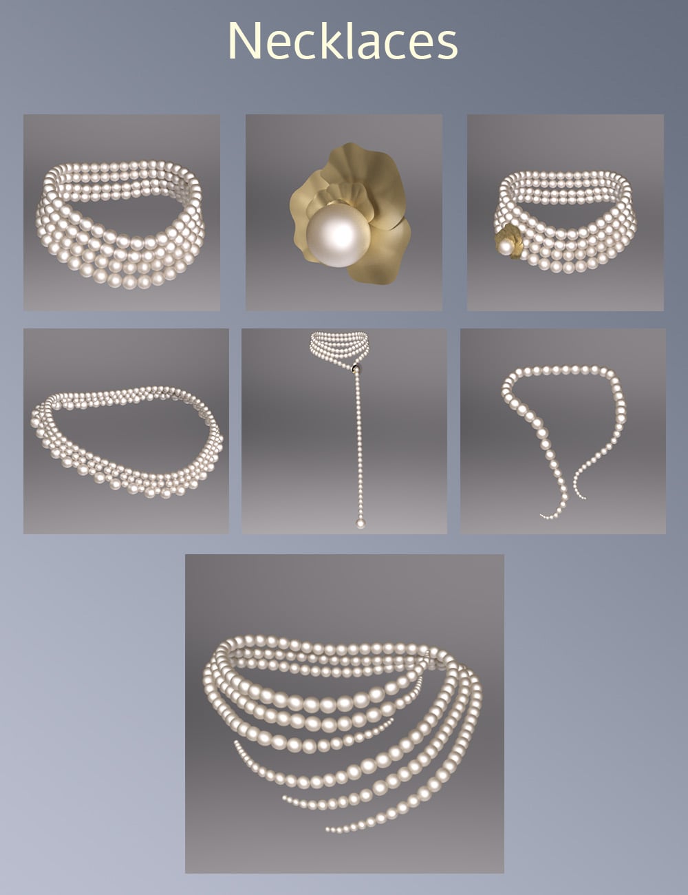 Modern Pearls Jewelry for Genesis 9 | Daz 3D