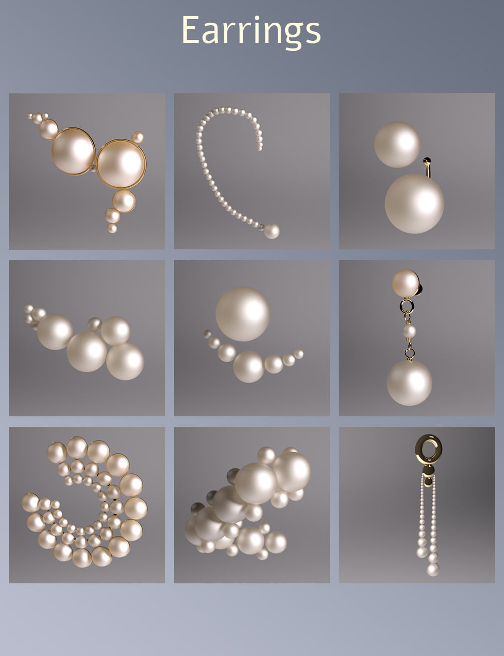 Modern Pearls Jewelry for Genesis 9 | Daz 3D