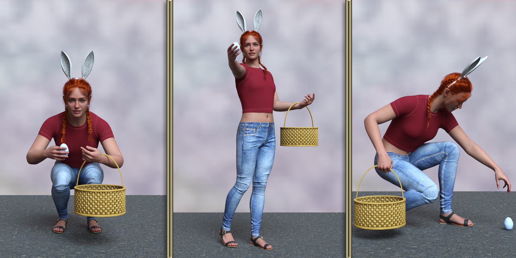 Easter Egg Hunt Poses for Genesis 9 Base | Daz 3D