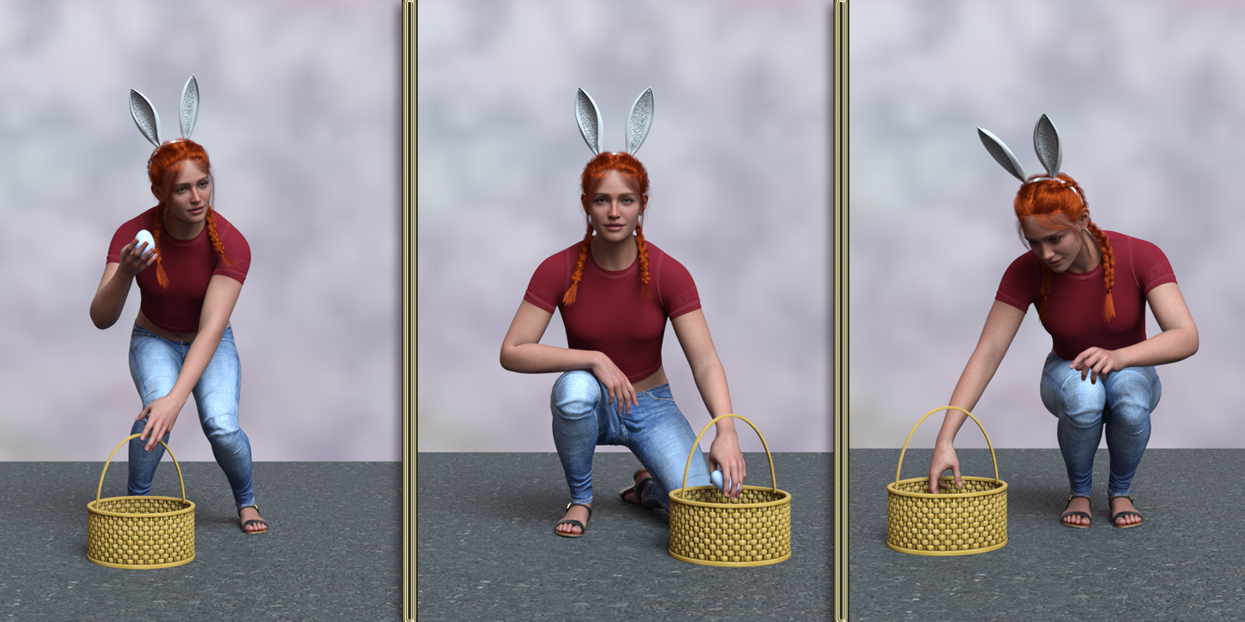 Easter Egg Hunt Poses for Genesis 9 Base | Daz 3D