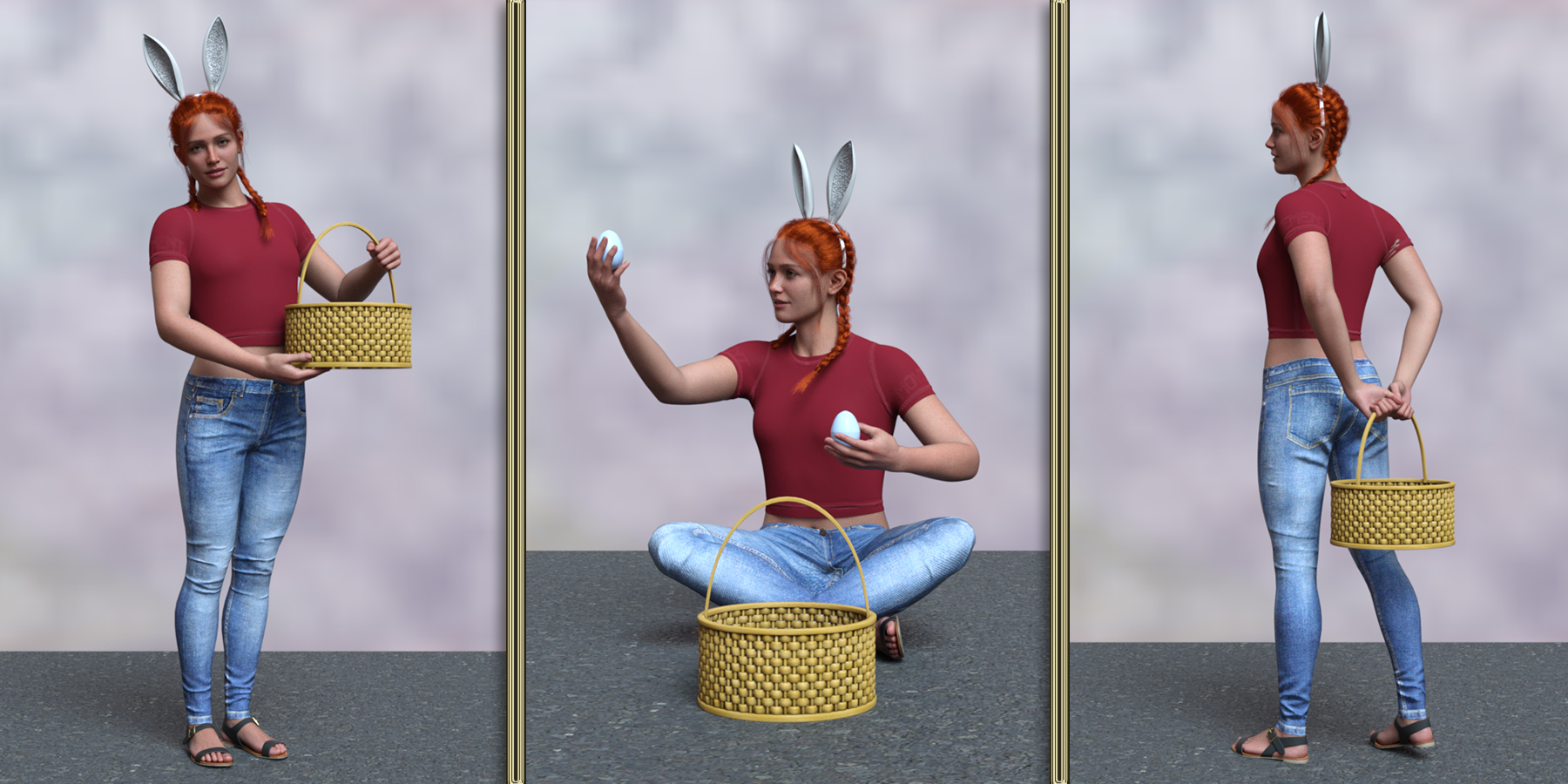 Easter Egg Hunt Poses for Genesis 9 Base | Daz 3D