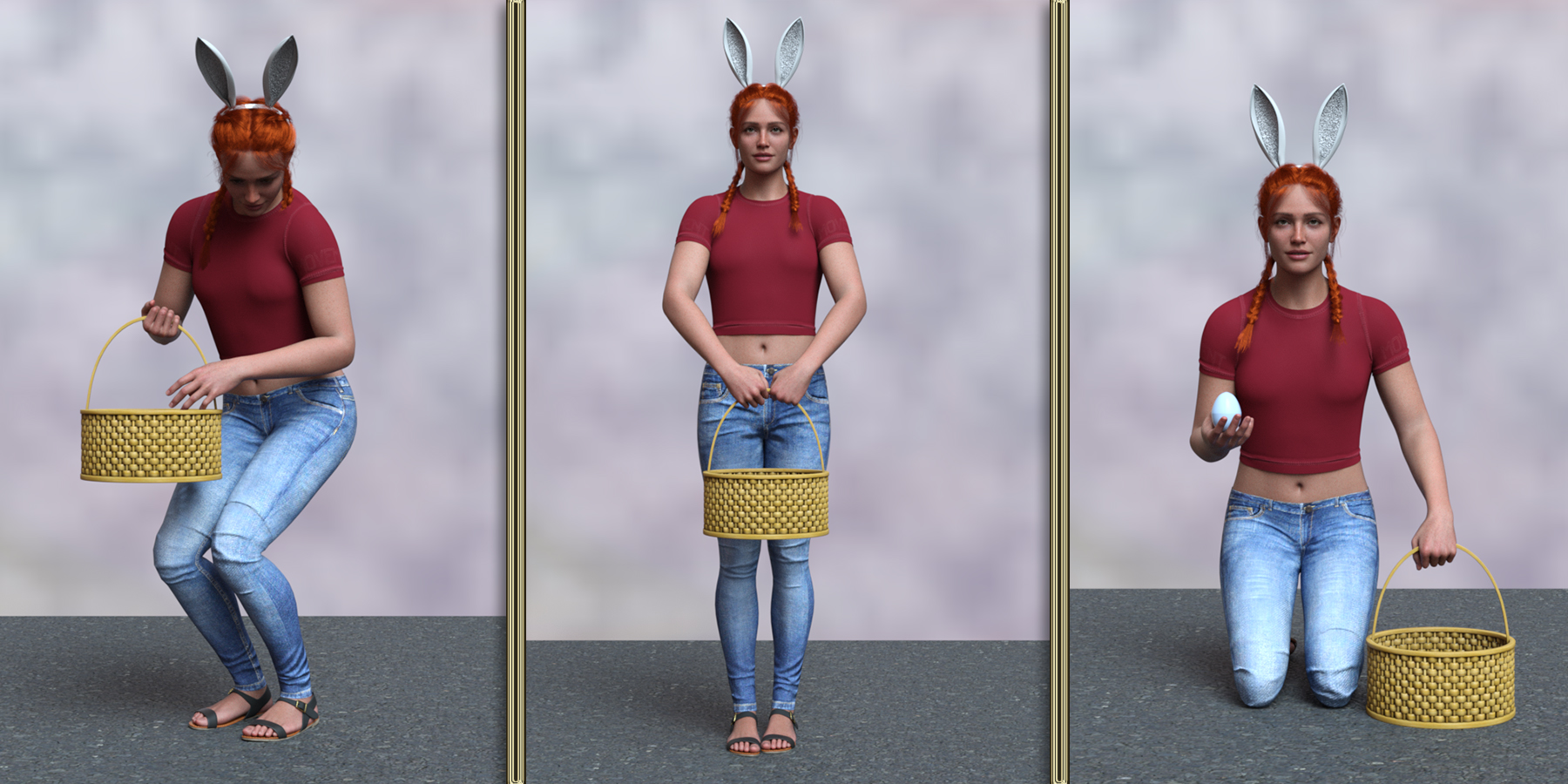 Easter Egg Hunt Poses for Genesis 9 Base | Daz 3D