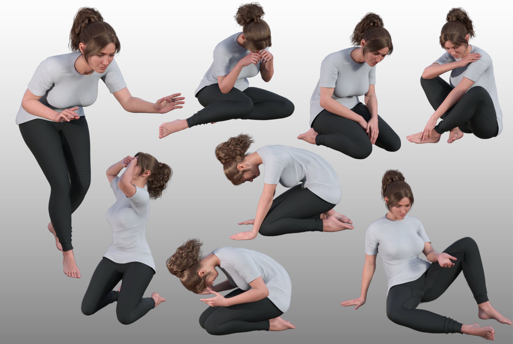 FG Depth of Despair Poses for Genesis 9 Feminine and Genesis 8 Female ...