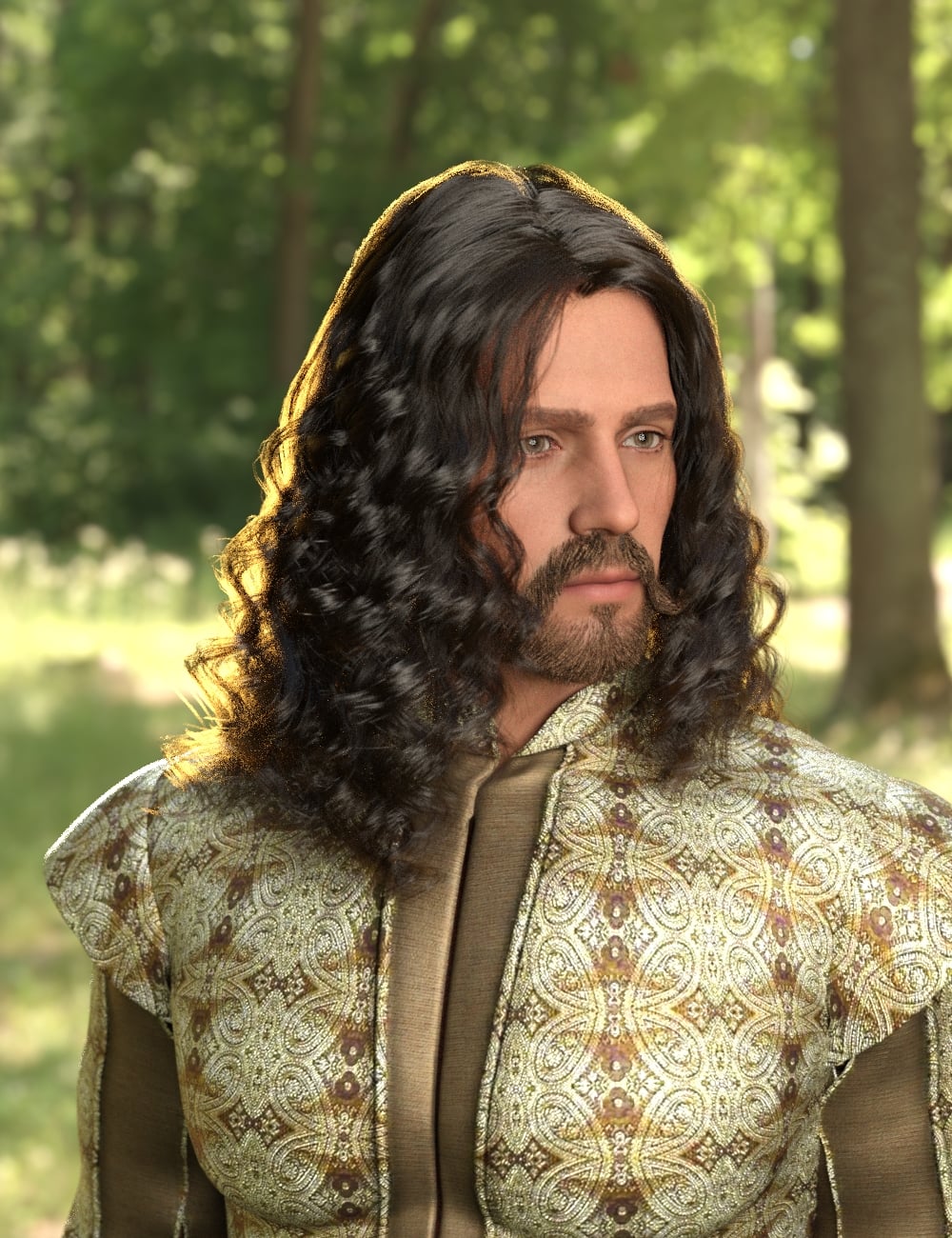 dForce Romantic Renaissance Curls for Genesis 9 | Daz 3D